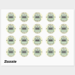 Personalized Retro Green Oven Sticker | Zazzle