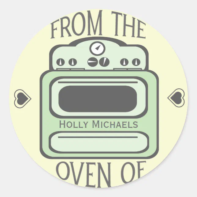 Personalized Retro Green Oven Sticker | Zazzle
