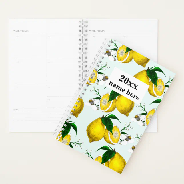 Personalized Retro Lemon Planner | Zazzle
