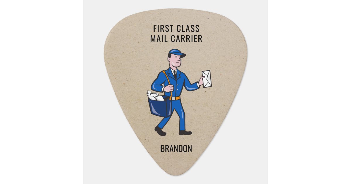 Personalized Retro Mailman Letter Carrier Guitar Pick | Zazzle