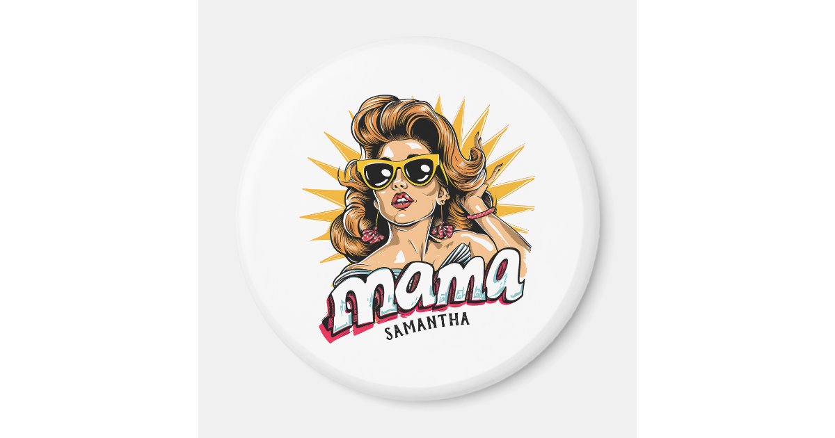 Personalized Retro Mama Pop Art 1 Magnet | Zazzle
