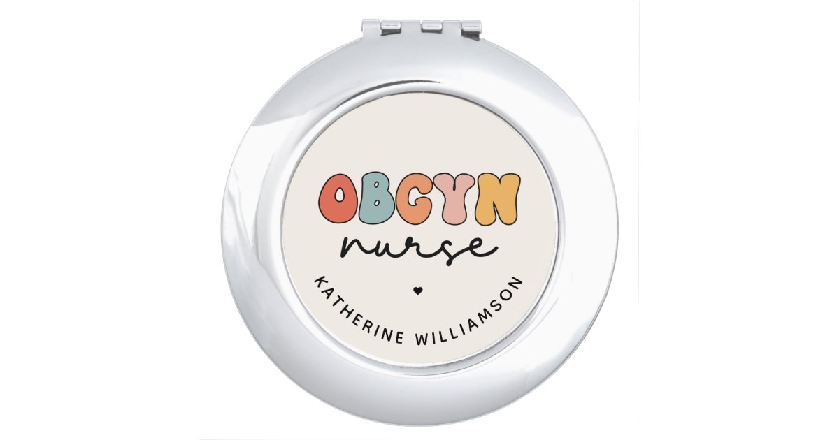 Personalized Retro OBGYN Nurse Compact Mirror | Zazzle