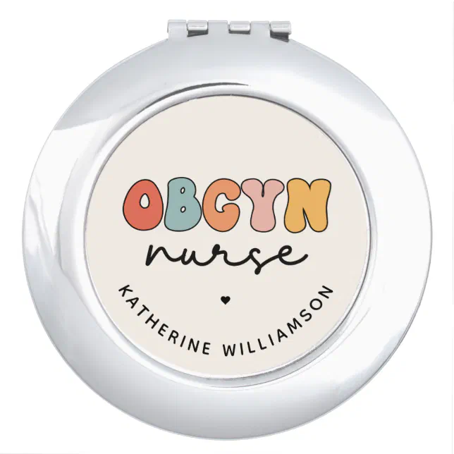 Personalized Retro OBGYN Nurse Compact Mirror | Zazzle