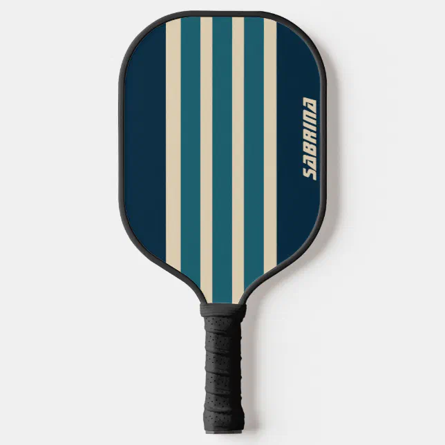 Personalized Retro Red White & Blue Pickleball Paddle | Zazzle