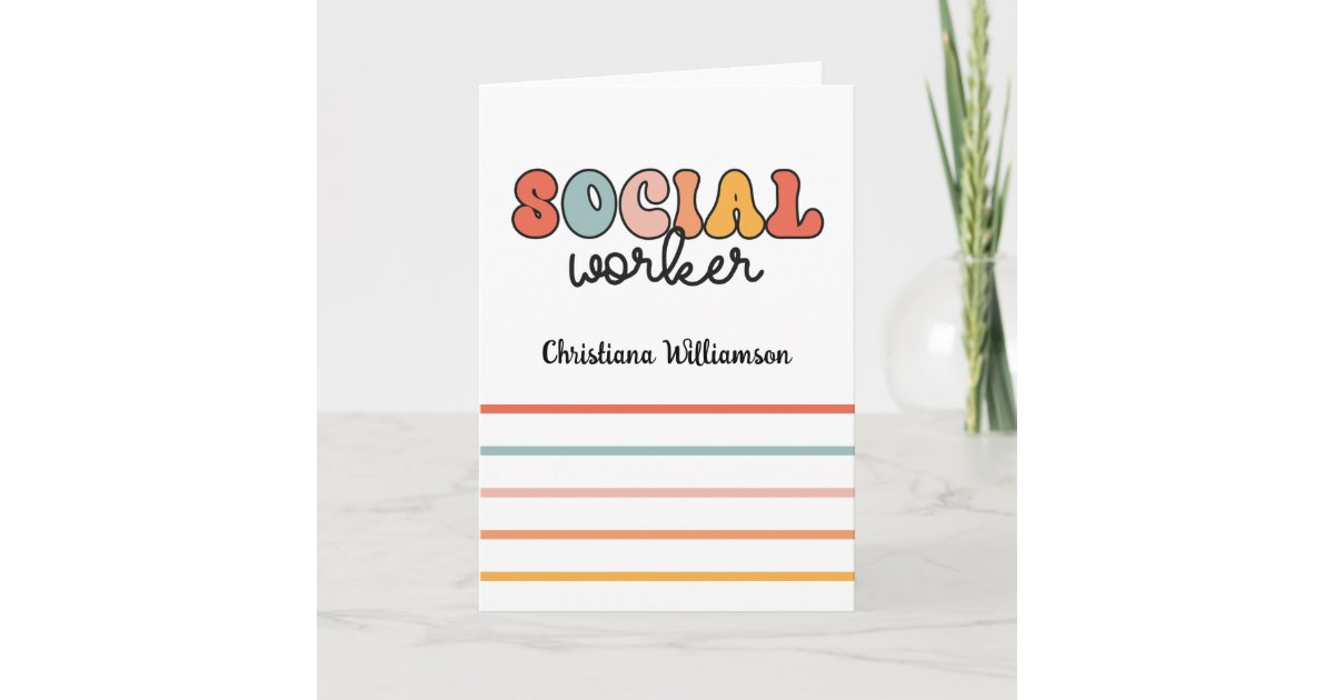 Personalized Retro Social Worker Card | Zazzle