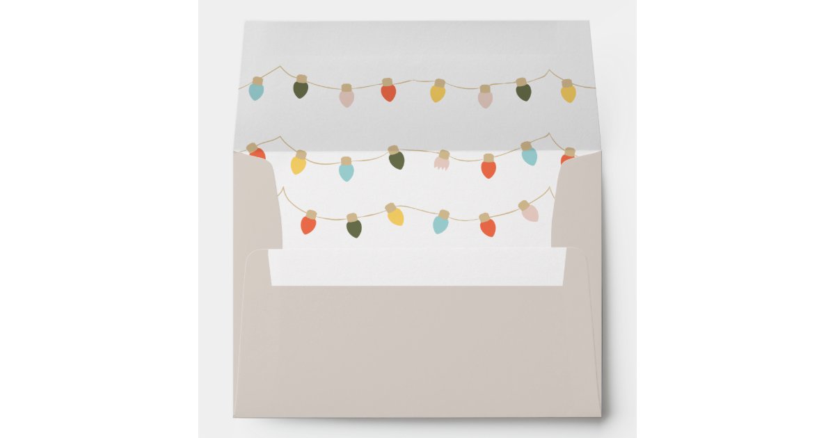 Personalized Retro Twinkle Lights Envelope | Zazzle