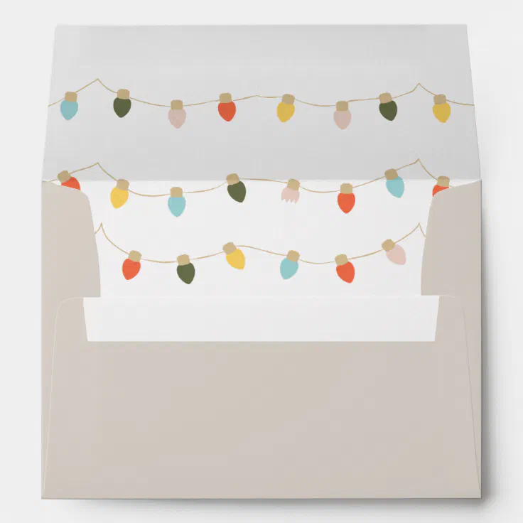 Personalized Retro Twinkle Lights Envelope | Zazzle