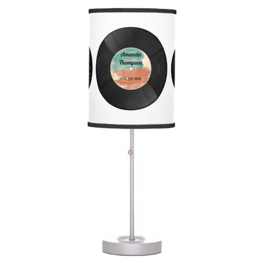 Personalized Retro Vinyl Record Music Album Table Lamp | Zazzle