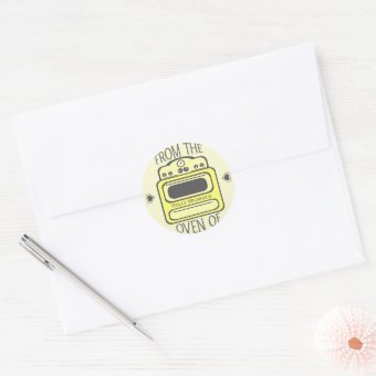 Personalized Retro Yellow Oven Sticker | Zazzle
