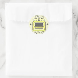 Personalized Retro Yellow Oven Sticker | Zazzle