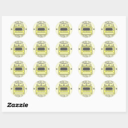 Personalized Retro Yellow Oven Sticker | Zazzle
