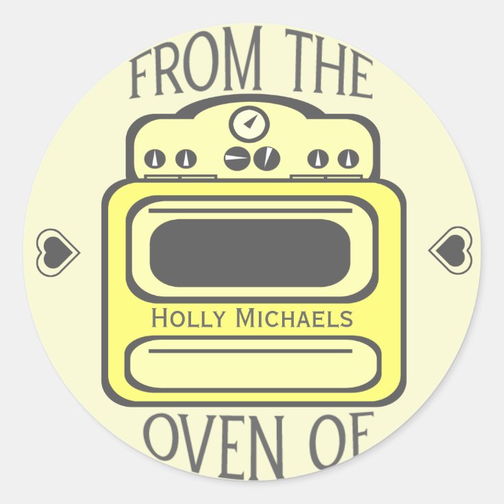 Personalized Retro Yellow Oven Sticker | Zazzle