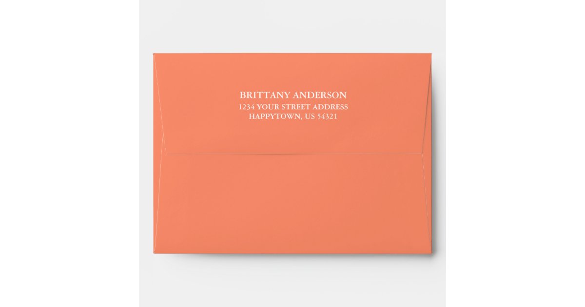 Personalized Return Address Coral Invitation Envelope | Zazzle