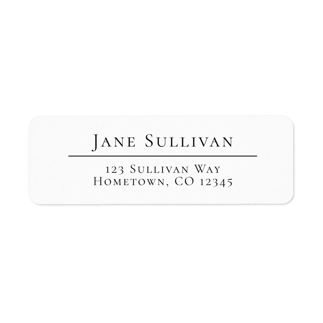 Personalized Return Address Label Classic Style | Zazzle