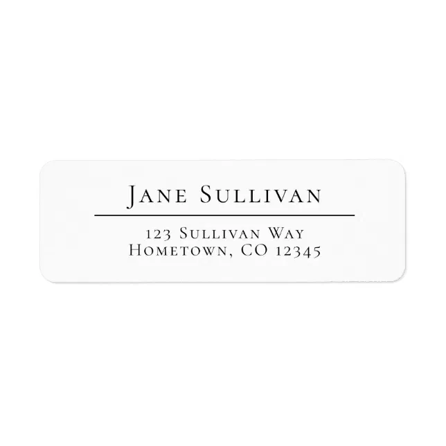 Personalized Return Address Label Classic Style | Zazzle
