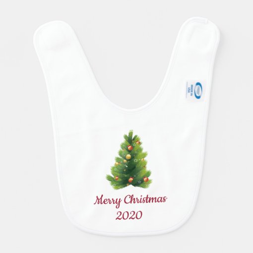 Personalized Reversible Christmas Holiday Baby Bib | Zazzle