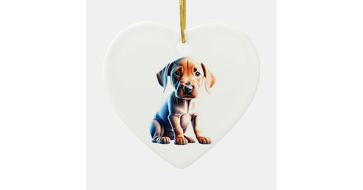 Personalized Rhodesian Ridgeback Puppy Ceramic Ornament | Zazzle