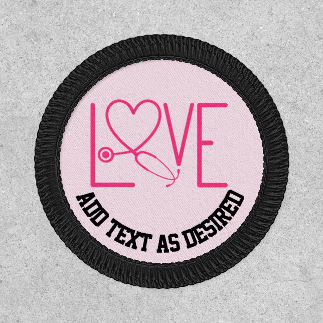 Personalized RN Nurse Love Stethoscope Heart Patch | Zazzle