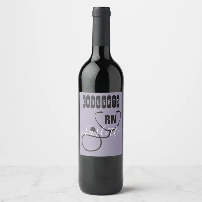 Personalized RN Registered Nurse Graduation Wine Label | Zazzle
