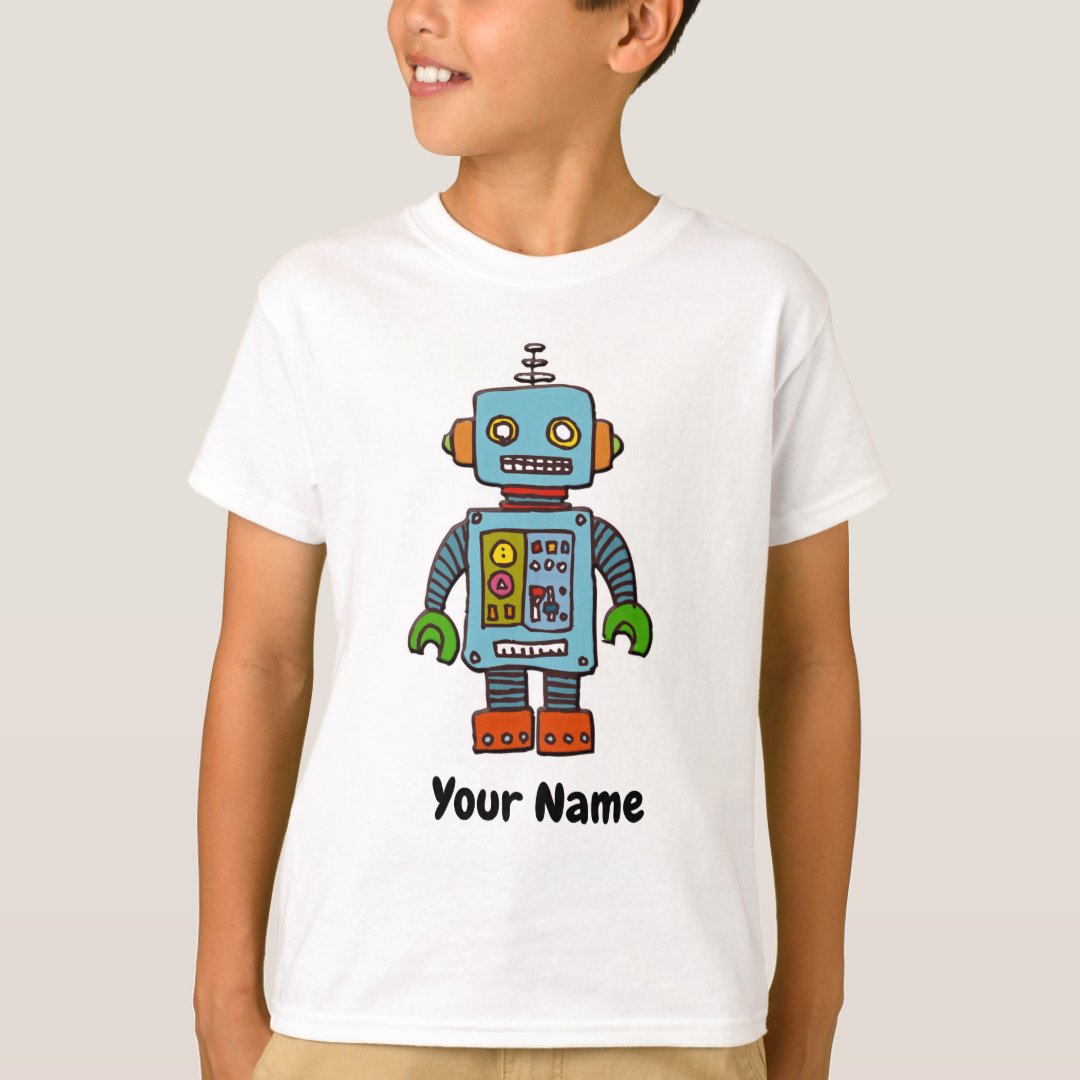 Personalized robot t-shirt | Zazzle