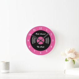 Personalized rock and roll wall clock | Zazzle