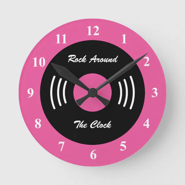Personalized rock and roll wall clock | Zazzle