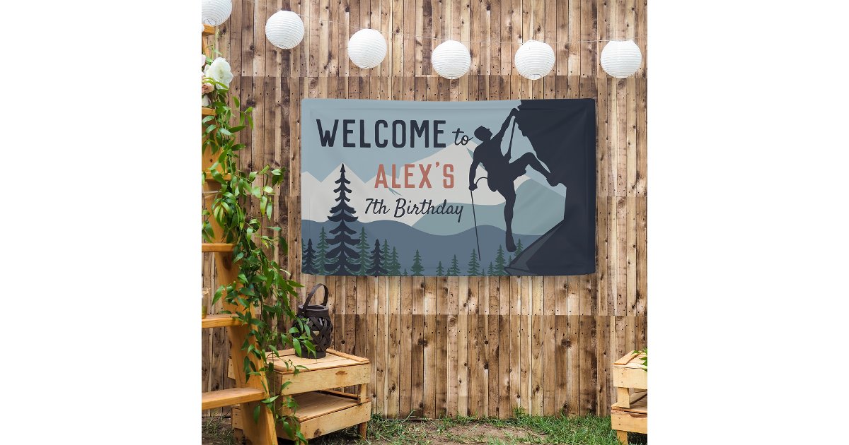 Personalized Rock Climbing Birthday Party Welcome Banner | Zazzle