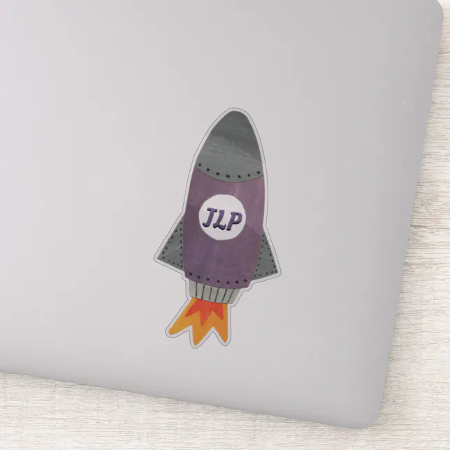 Personalized Rocket Contour Sticker | Zazzle