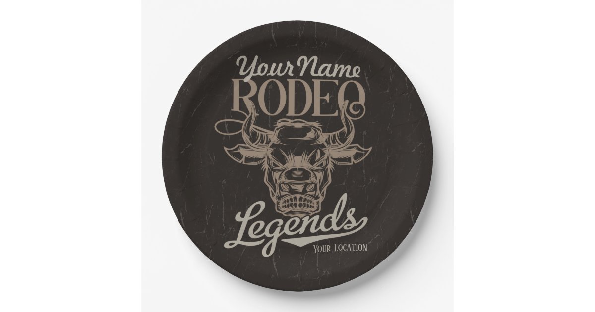 Personalized Rodeo Old West Steer Roping Legends Paper Plates | Zazzle