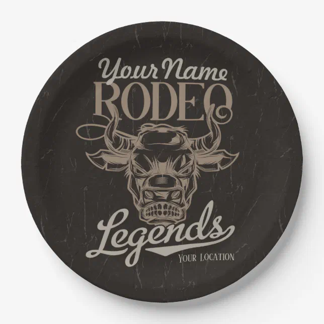 Personalized Rodeo Old West Steer Roping Legends Paper Plates | Zazzle