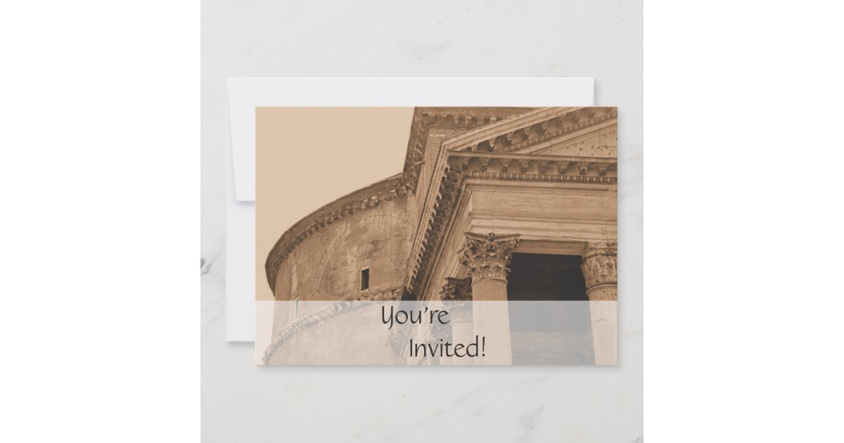 Personalized Rome Pantheon | Italian Dinner Party Invitation | Zazzle