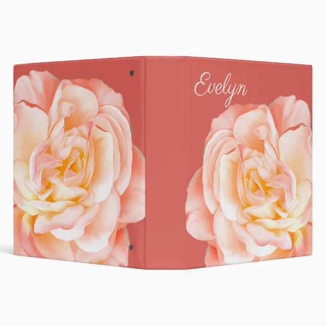 Personalized Rose 3 Ring Binder | Zazzle