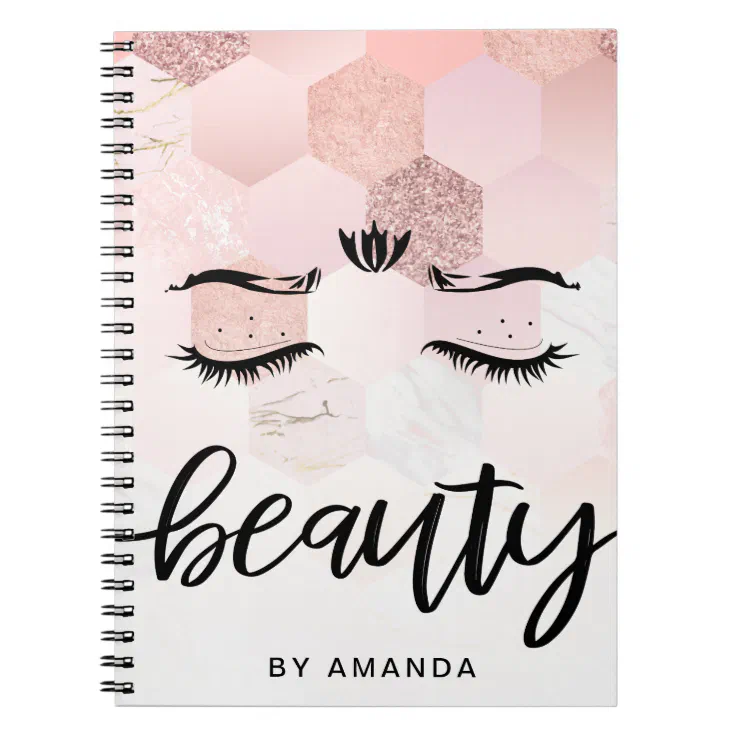 Personalized Rose Gold Beauty Appointment Notebook | Zazzle