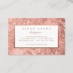 Personalized Rose Gold Foil Business Cards | Zazzle
