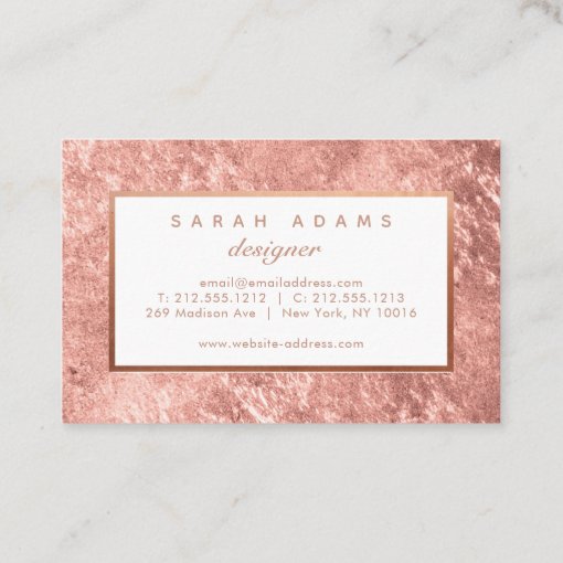 Personalized Rose Gold Foil Business Cards | Zazzle