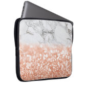 Personalized Rose Gold Glitter Marble Laptop Case | Zazzle