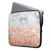 Personalized Rose Gold Glitter Marble Laptop Case | Zazzle