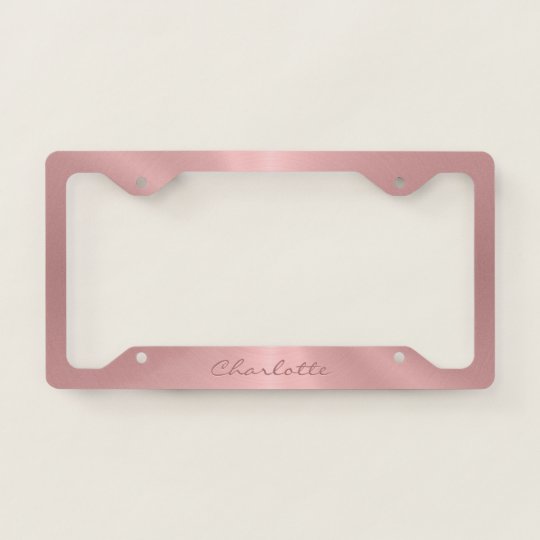 Personalized Rose Gold Metallic Radial Texture License Plate Frame ...
