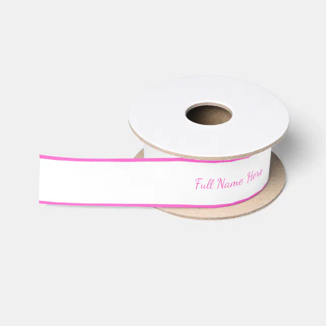 Personalized Rose Pink Religious First Communion Satin Ribbon | Zazzle