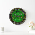 Personalized, Round Irish Pub Logo Large Clock | Zazzle