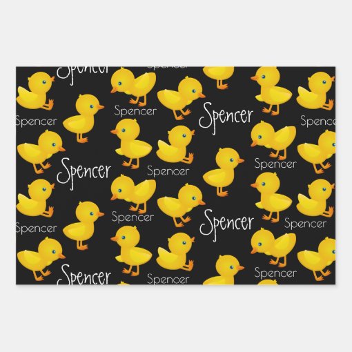 Personalized Rubber Ducky Wrapping Paper Sheets | Zazzle