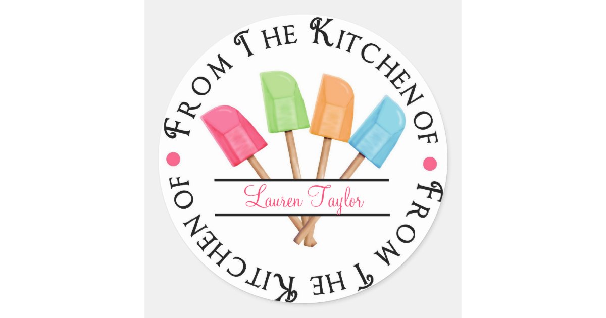 Personalized Rubber Spatula Baking Stickers | Zazzle