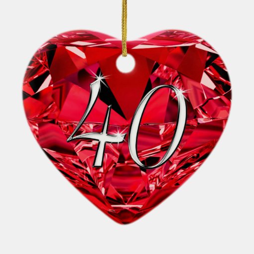 Personalized Ruby 40th Anniversary Ornaments | Zazzle