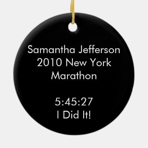 Personalized Runner Marathon Keepsake Ornament | Zazzle