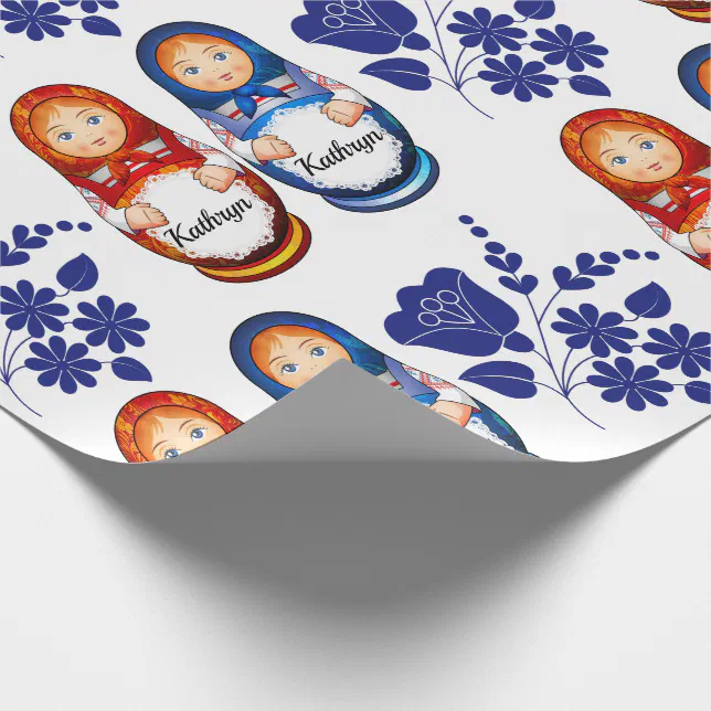 Personalized Russian Matryoshka Dolls Wrapping Paper | Zazzle