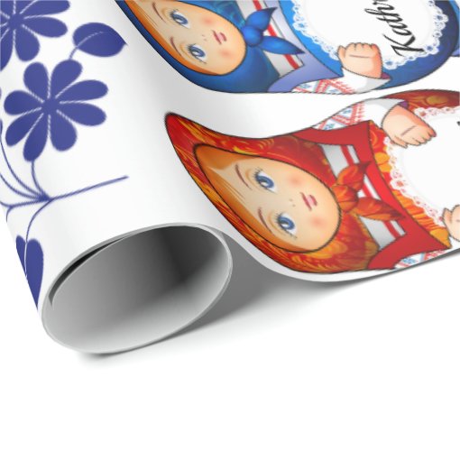 Personalized Russian Matryoshka Dolls Wrapping Paper | Zazzle