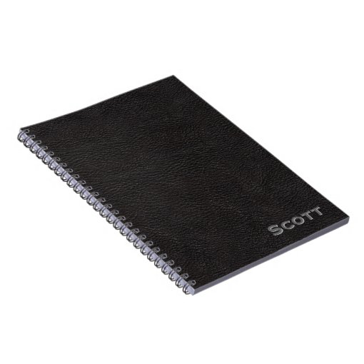 Personalized Rustic Black Leather Masculine Notebook | Zazzle