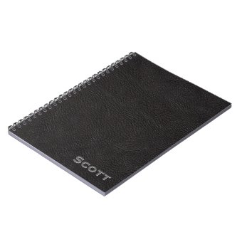 Personalized Rustic Black Leather Masculine Notebook | Zazzle