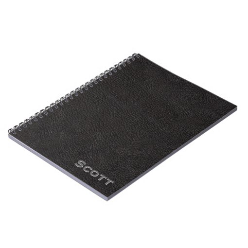 Personalized Rustic Black Leather Masculine Notebook | Zazzle