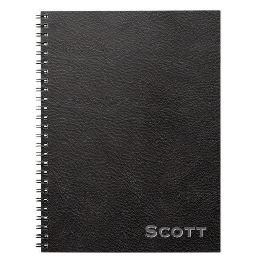 Personalized Rustic Black Leather Masculine Notebook | Zazzle.com